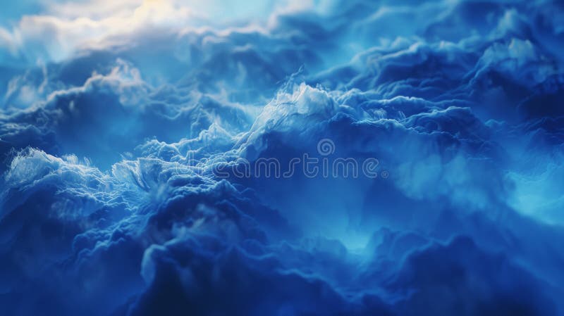 Abstract Blue Cloudscape, Dreamy Texture Background, Digital Art Stock ...