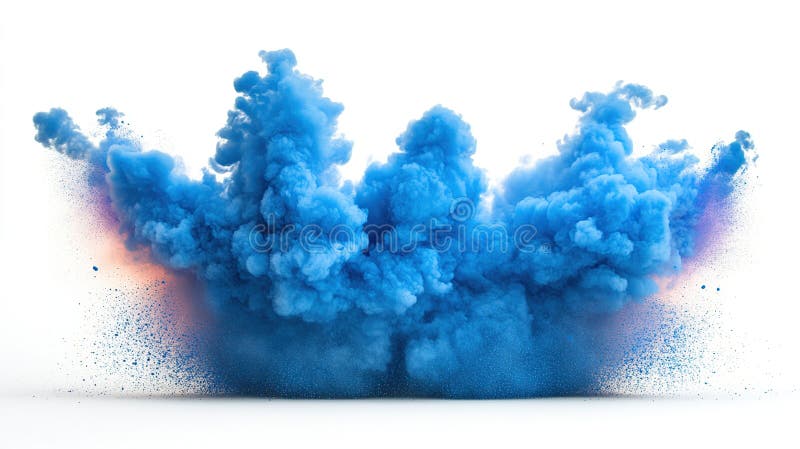 Abstract Blue Color Explosion Isolated on White Background Stock ...