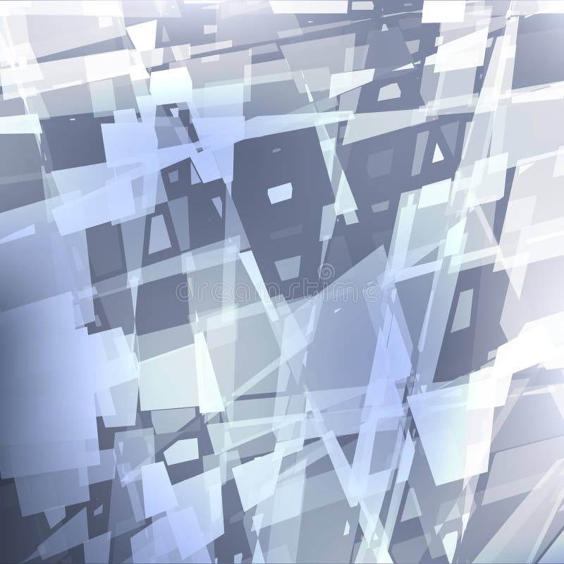 Abstract Blue Color Glass Reflection Background, Geometric Elements ...