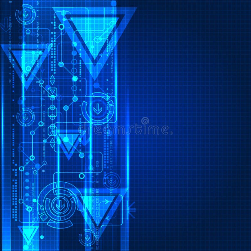 Abstract Blue Color Technological Background. Stock Vector ...