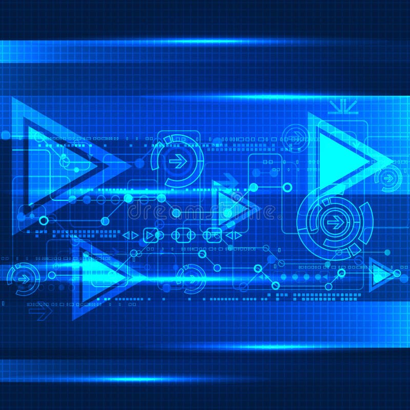 Abstract Blue Color Technological Background. Stock Vector ...