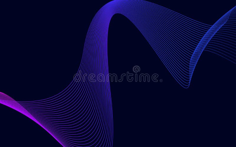 Abstract Blue Color Technology Line Wave Background Stock Vector ...