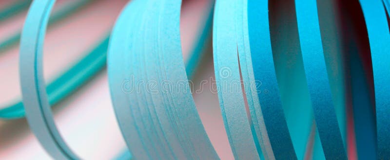 Abstract Blue Color Wave Curl Wave Strip Paper Horizontal Background ...