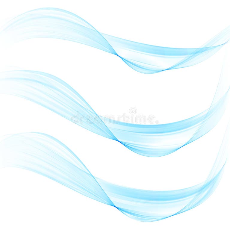 Abstract Blue Color Wave Design Element. Set Blue Wave Stock Vector ...