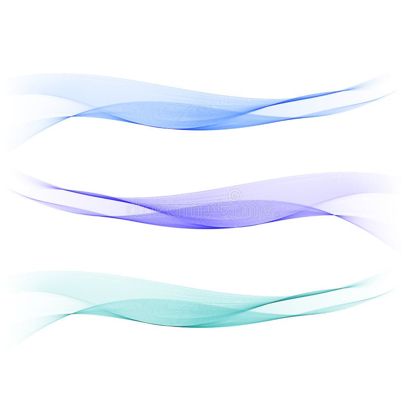 Abstract Blue Color Wave Design Element. Set Blue Wave Stock Vector ...