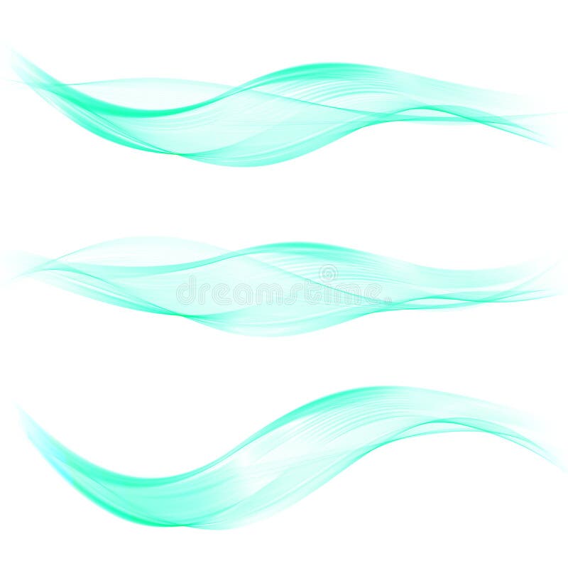 Abstract Blue Color Wave Design Element. Set Blue Wave Stock Vector ...