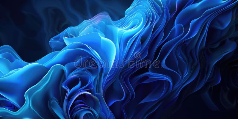 Abstract Blue Color Wave Effect Express and Emphasize Energetic Ripple ...