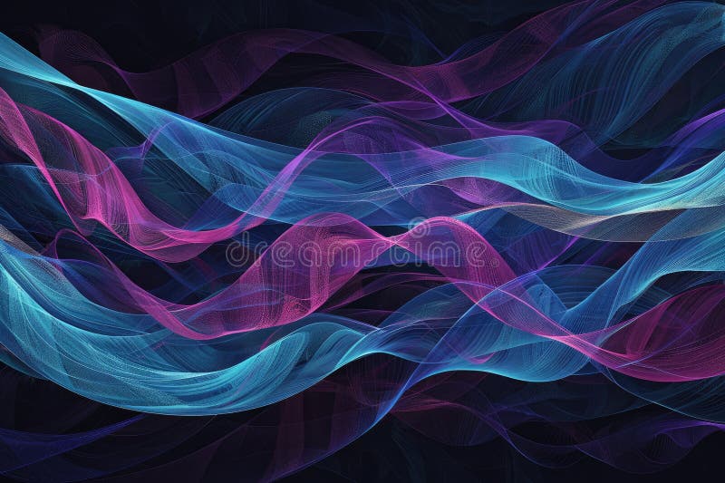 Abstract Blue Color Wave Effect Express and Emphasize Energetic Ripple ...