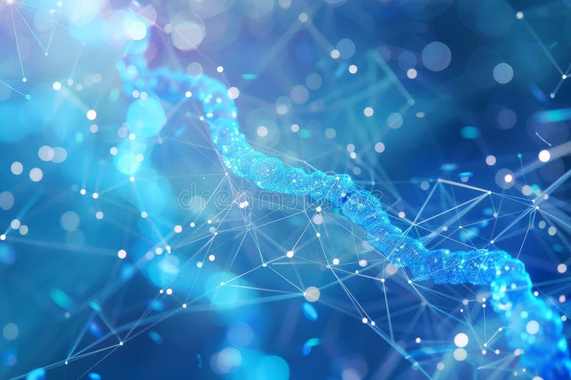 Abstract Blue Colored Shiny DNA Molecule Structure Background, Concept ...