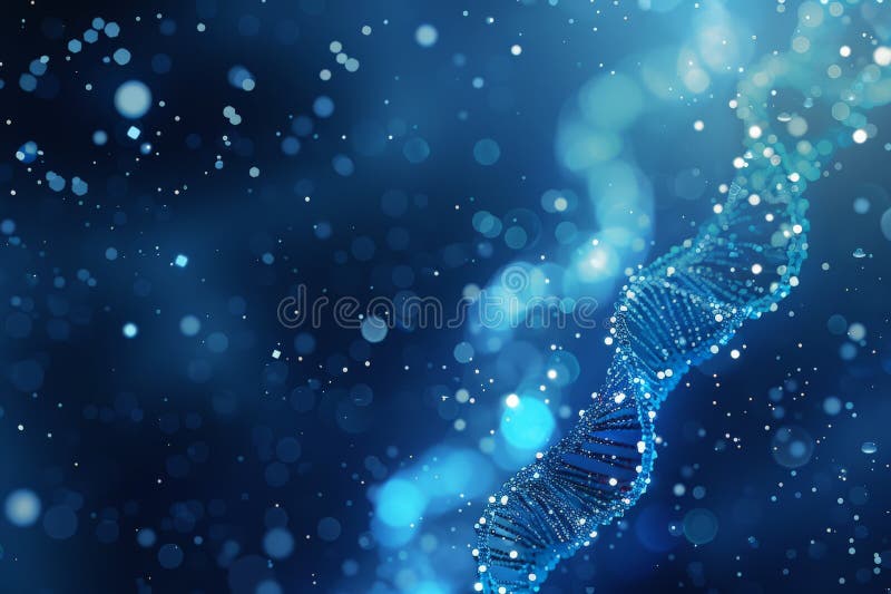 Abstract Blue Colored Shiny DNA Molecule Structure Background, Concept ...