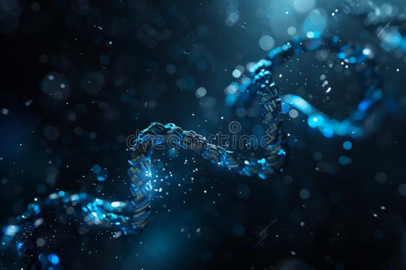 Abstract Blue Colored Shiny DNA Molecule Structure Background, Concept ...