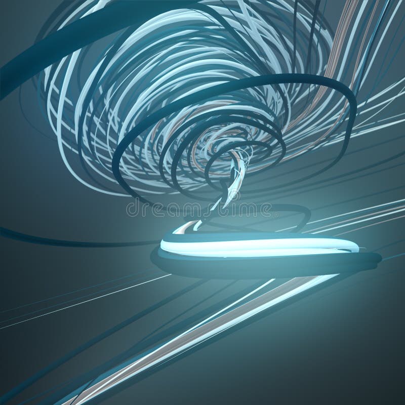 Interlacing Abstract Blue Colored Curves. Computer Generated Geometric ...