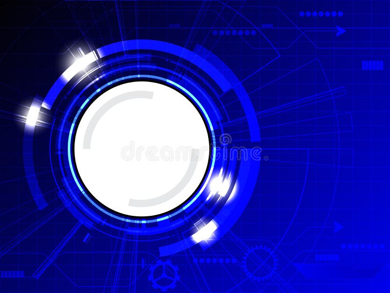 Abstract Blue Colored Tech Background with Various Technological ...