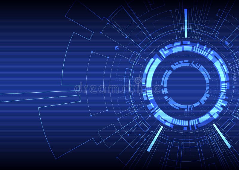 Abstract Blue Colored Technological Background with Various Tec Stock ...