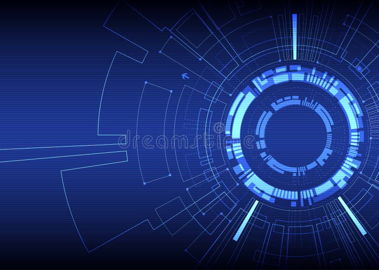 Abstract Blue Colored Technological Background with Various Tec Stock ...