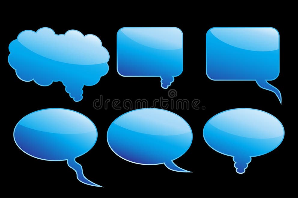 Abstract Blue Colour Callout Set Stock Vector - Illustration of symbols ...