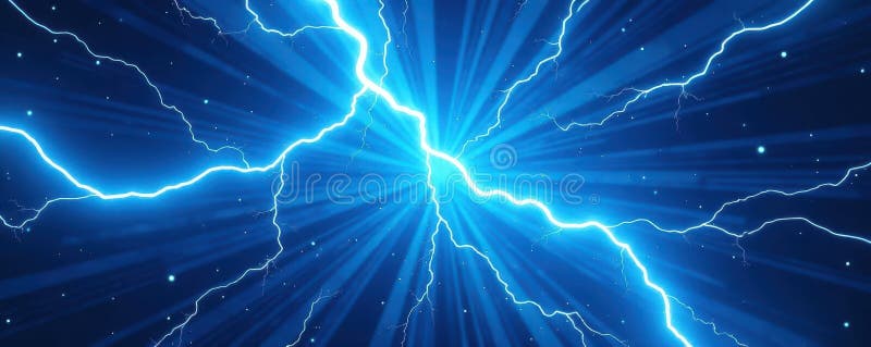 Abstract Blue Comic Book Background with Dynamic Lightning and Ray ...