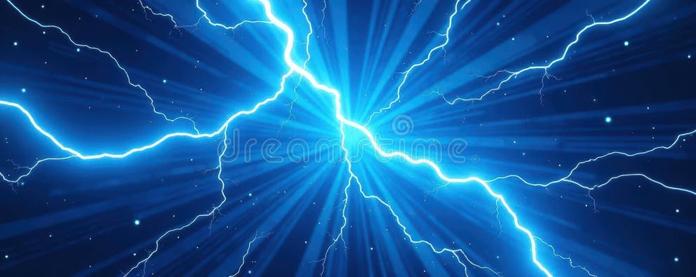 Abstract Blue Comic Book Background with Dynamic Lightning and Ray ...