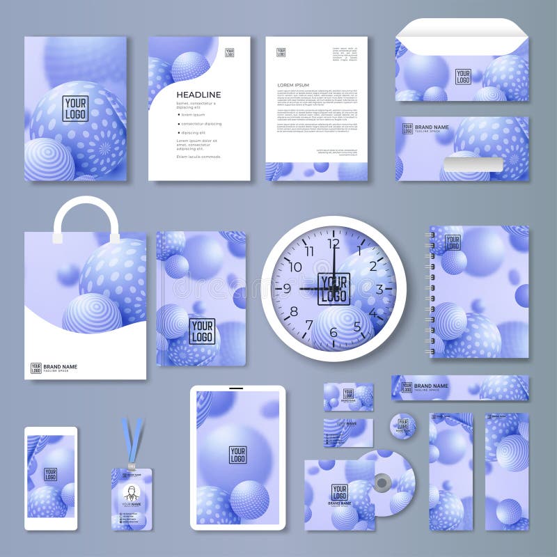 Abstract Blue Company Business Stationery Set Vector Stock Vector ...