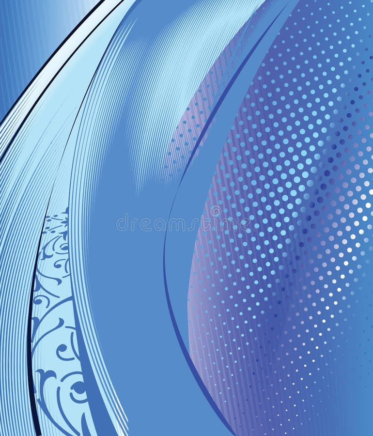 Abstract Blue Composition Background with Curves Stock Illustration ...