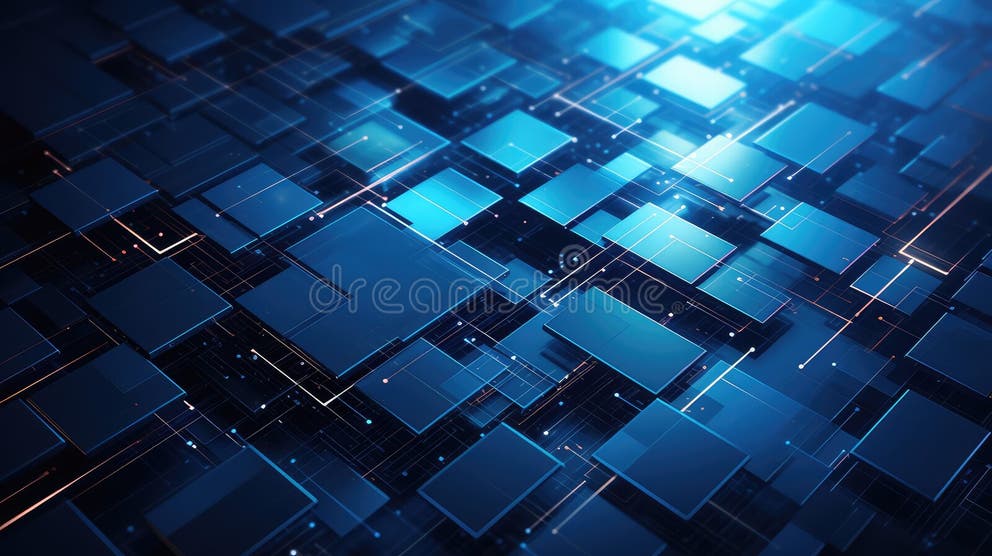 Abstract Blue Computer Background Stock Illustration - Illustration of ...