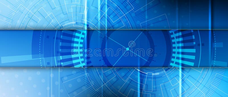 Abstract Blue Computer Technology Business Banner Background Stock ...