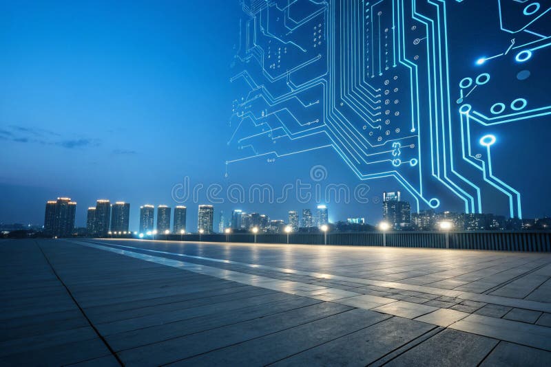 Abstract Blue Computer Technology Circuit Board Design Stock ...