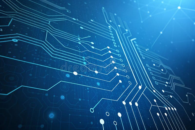 Abstract Blue Computer Technology Circuit Board Design Stock ...