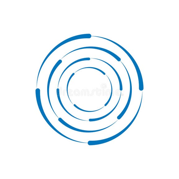Abstract Blue Concentric Broken Circle Logo Stock Vector - Illustration of digital, dynamic ...