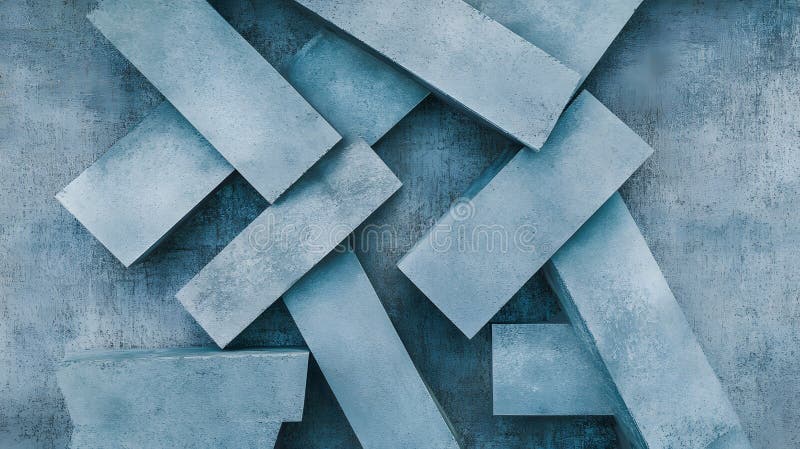 Abstract Blue Concrete Blocks Geometric Pattern Royalty Free Image ...