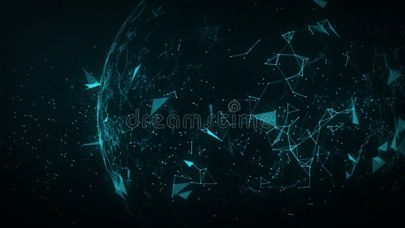 Abstract Blue Connecting Dots and Lines Background. Stock Illustration ...