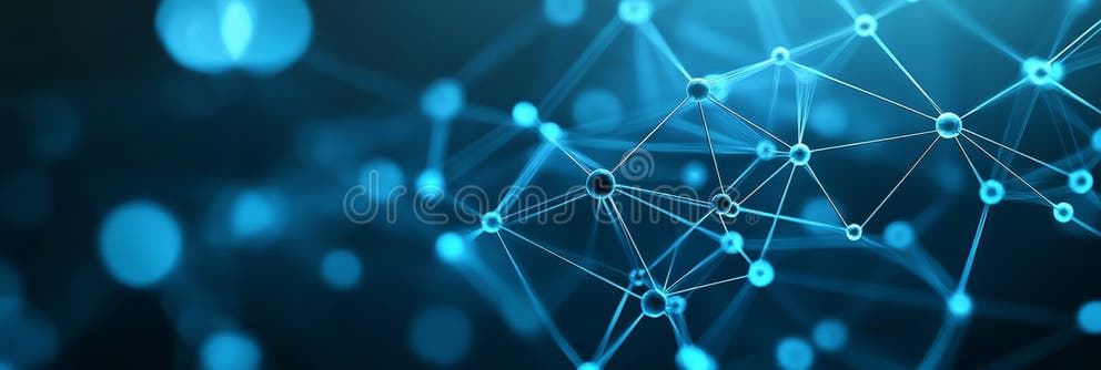 Abstract Blue Connecting Dots Network Representing Digital ...