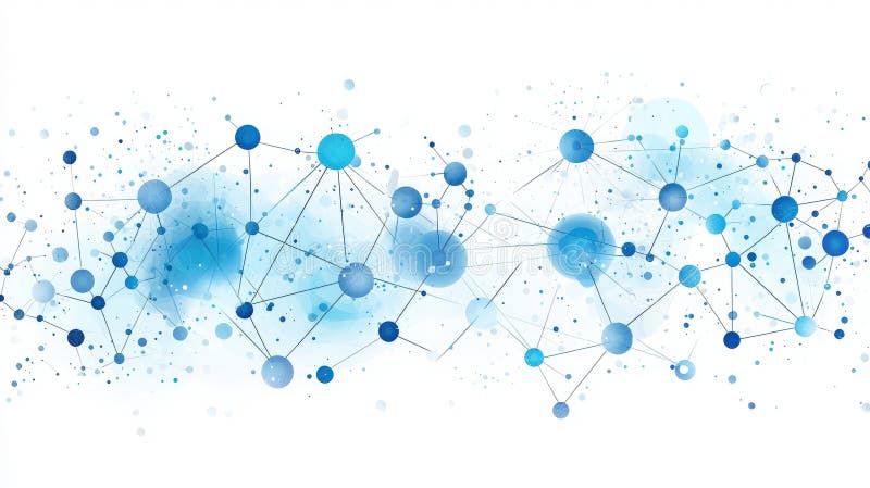 Abstract Blue Connections with Circles and Dots Representing Technology ...