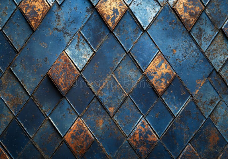 Abstract Blue and Copper Diamond Pattern Texture High Quality Image ...