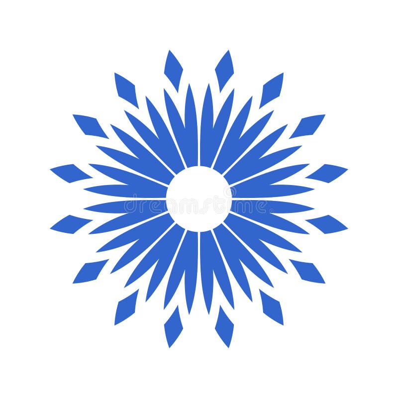 Abstract Blue Cornflower Icon. Circle Shape Design Element Stock Vector ...