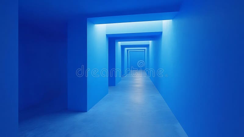 Abstract Blue Corridor Leading To Light Stock Image - Image of ...