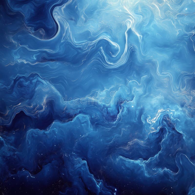 Abstract Blue Cosmic Background with Swirling Patterns and Ethereal ...