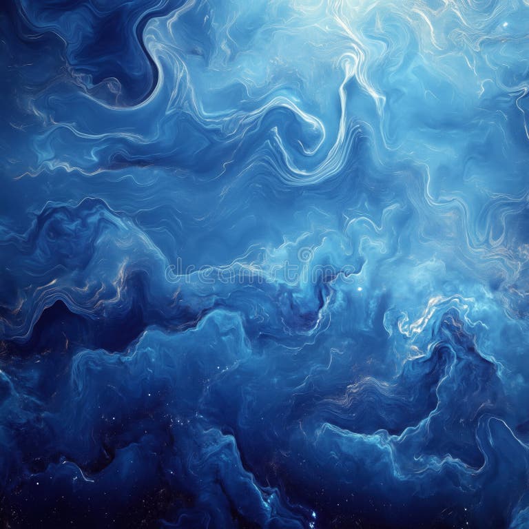 Abstract Blue Cosmic Background with Swirling Patterns and Ethereal ...