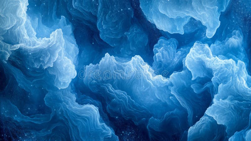 Abstract Blue Cosmic Cloudscape Stock Illustration - Illustration of ...
