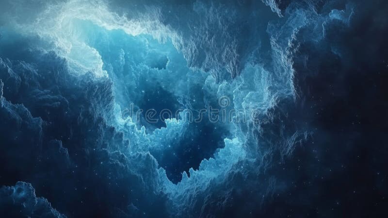 Abstract Blue Cosmic Nebula Background Stock Illustration ...