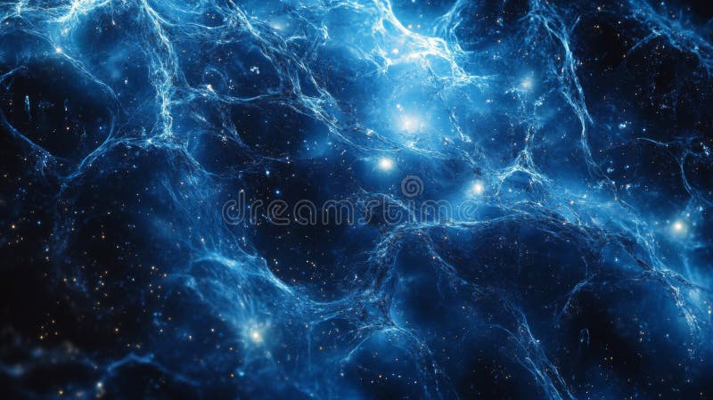 Abstract Blue Cosmic Nebula Space Background Stock Illustration ...