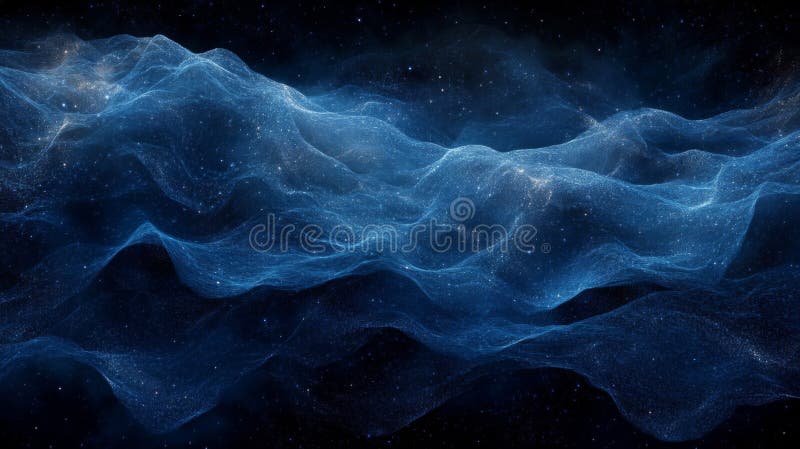 Abstract Blue Cosmic Waves Background Stock Illustration - Illustration ...