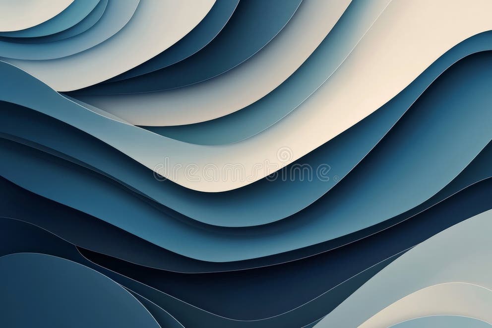 Abstract Blue and Cream Paper Layers Design Stock Illustration ...