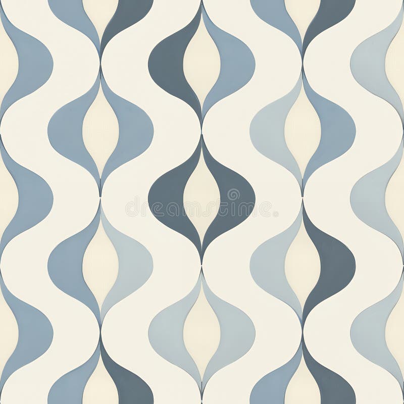Abstract Blue and Cream Seamless Pattern Stock Illustration ...