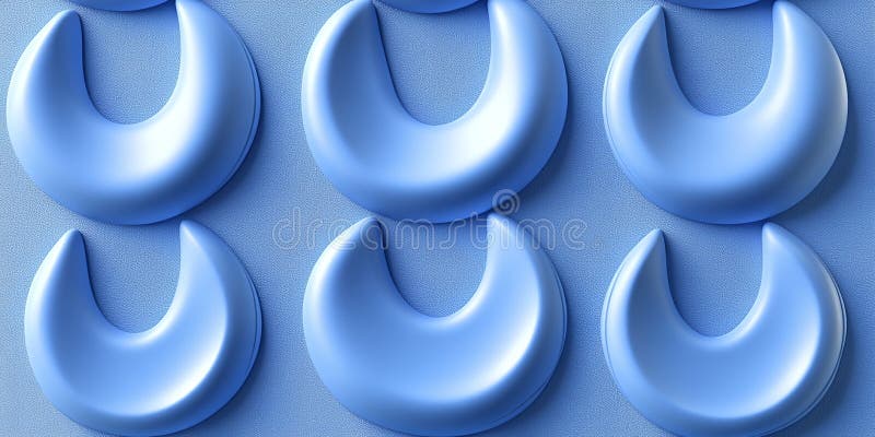Abstract Blue Crescent Shapes Modern Background Design 3D Art Wall ...