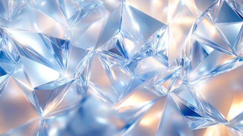 Abstract Blue Crystal Facets Sparkling Light Stock Illustration ...