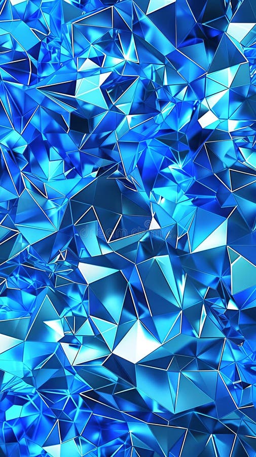 Abstract Blue Crystal Geometric Pattern Art Capturing Modern Elegance ...