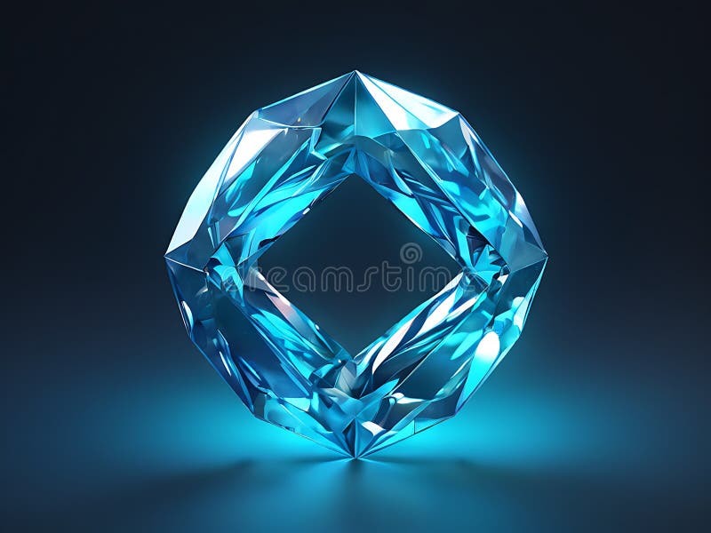 Abstract Blue Crystal with a Hole in the Middle Stock Illustration ...