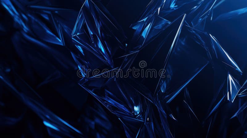 Abstract Blue Crystal-like Structures with Sharp Angles and Reflections ...