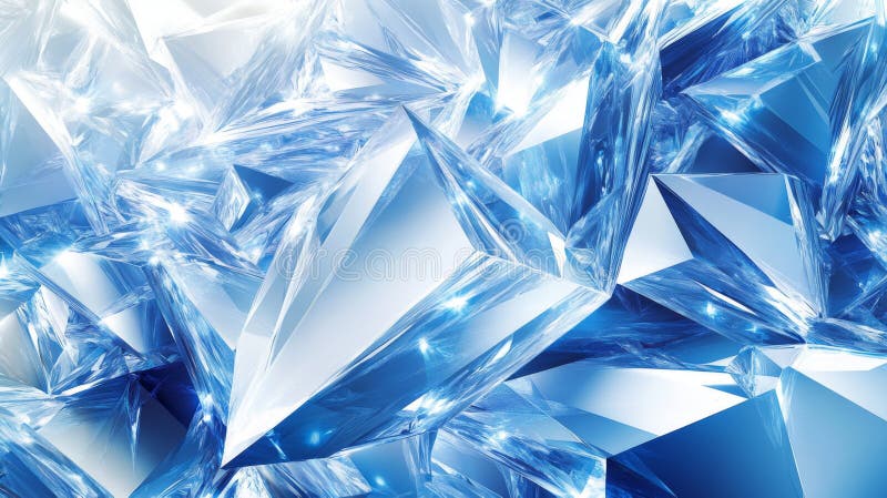 Abstract Blue Crystal Shard Formation Stock Illustration - Illustration ...